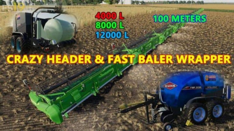 Crazy Header & Fast Baler Wrapper FS19 | Landwirtschafts Simulator 25 ...