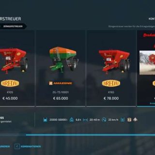 Bredal K165 Dünger- und Kalkstreuer v1.0.0.0 Mod | Landwirtschafts Simulator 25 Mods / LS25 Mods