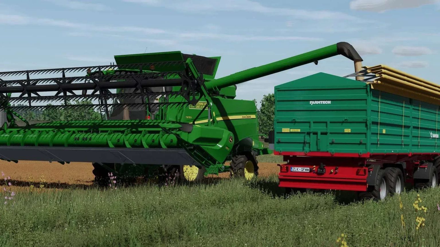 John Deere T-Serie und 600X Header v1.3.0.0 Mod | Landwirtschafts Simulator 25 Mods / LS25 Mods