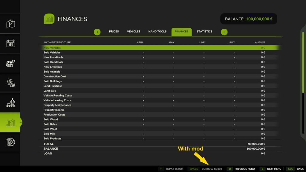Ausleihen deaktivieren V1.0.0.0 Mod | Landwirtschafts Simulator 25 Mods ...
