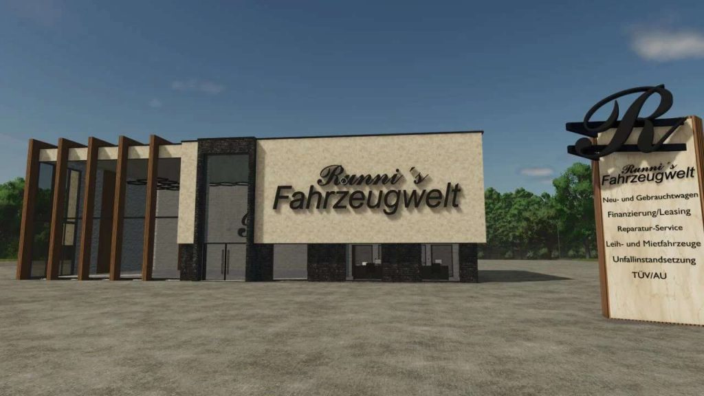 Runnis Fahrzeugwelt (Autohaus) v1.1.0.0 Mod | Landwirtschafts Simulator ...